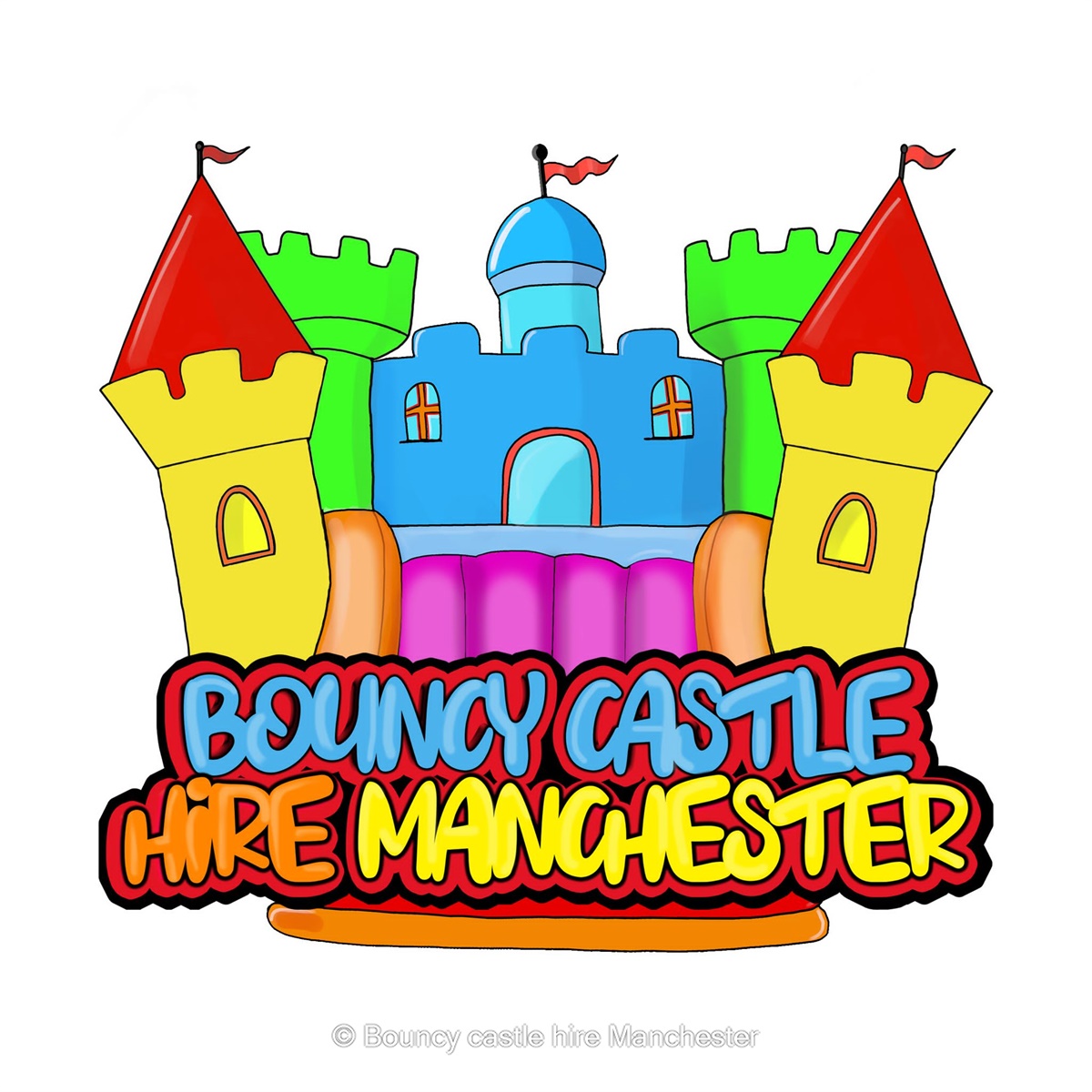 Pink Party Time 12x12 with sofplay shapes and animal bouncers - Hire in ...